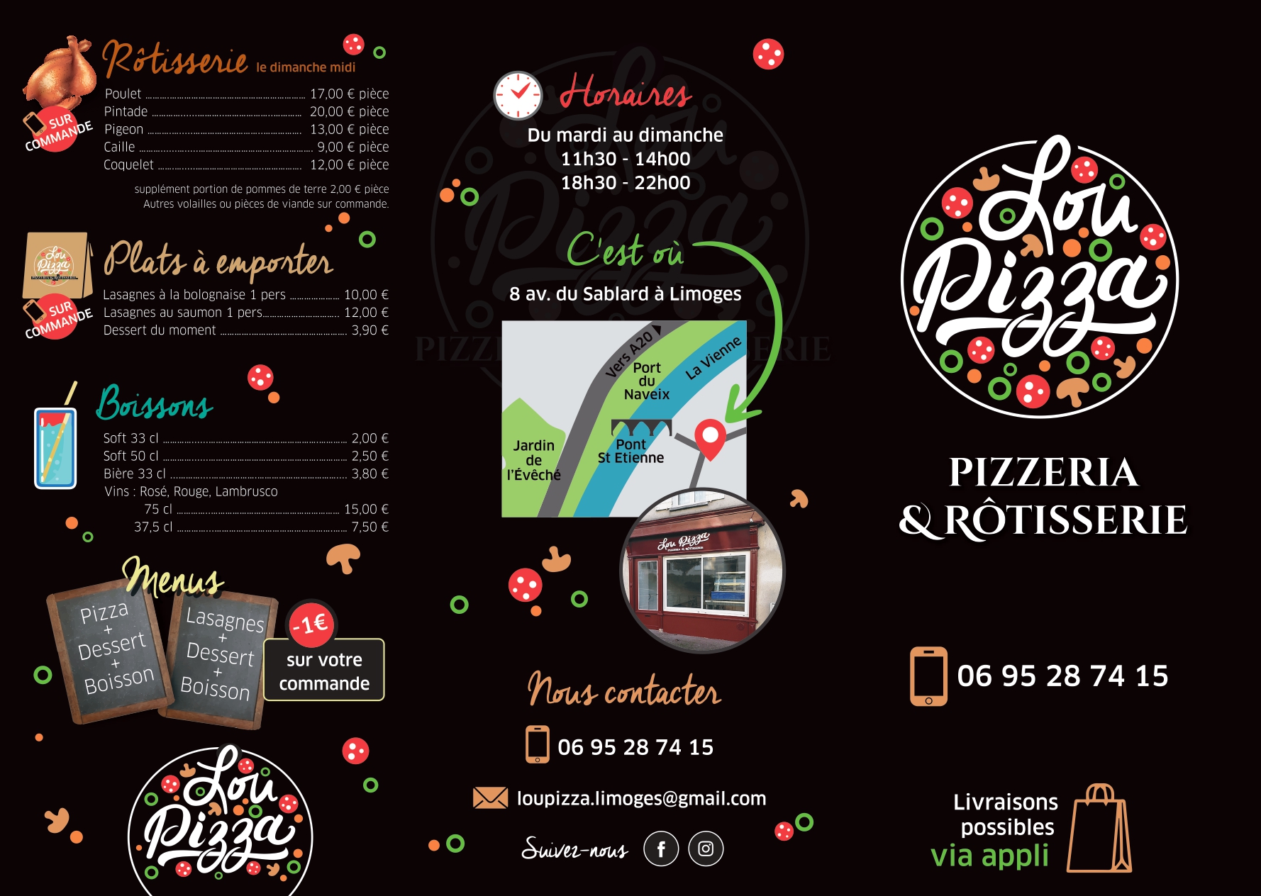 Le menu - Lou Pizza